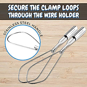 OhLectric Range 6-2 Aluminium Wedge Clamps - Stainless Steel Ball Handle - Loop With Lock - Reduces Sagging Of Overhead Aerial Cables - Corrosion Resistant Cable Clamps (Pack of 2) - OL-40649