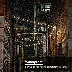 Pallerina 25Ft Frosted White String Lights with 27 G40 Globe Light Bulbs, Frosted Outdoor String Lights for Backyard Porch Balcony Party Wedding Umbrella, G40 5 Watt Bulbs E12 Base- Black Wire