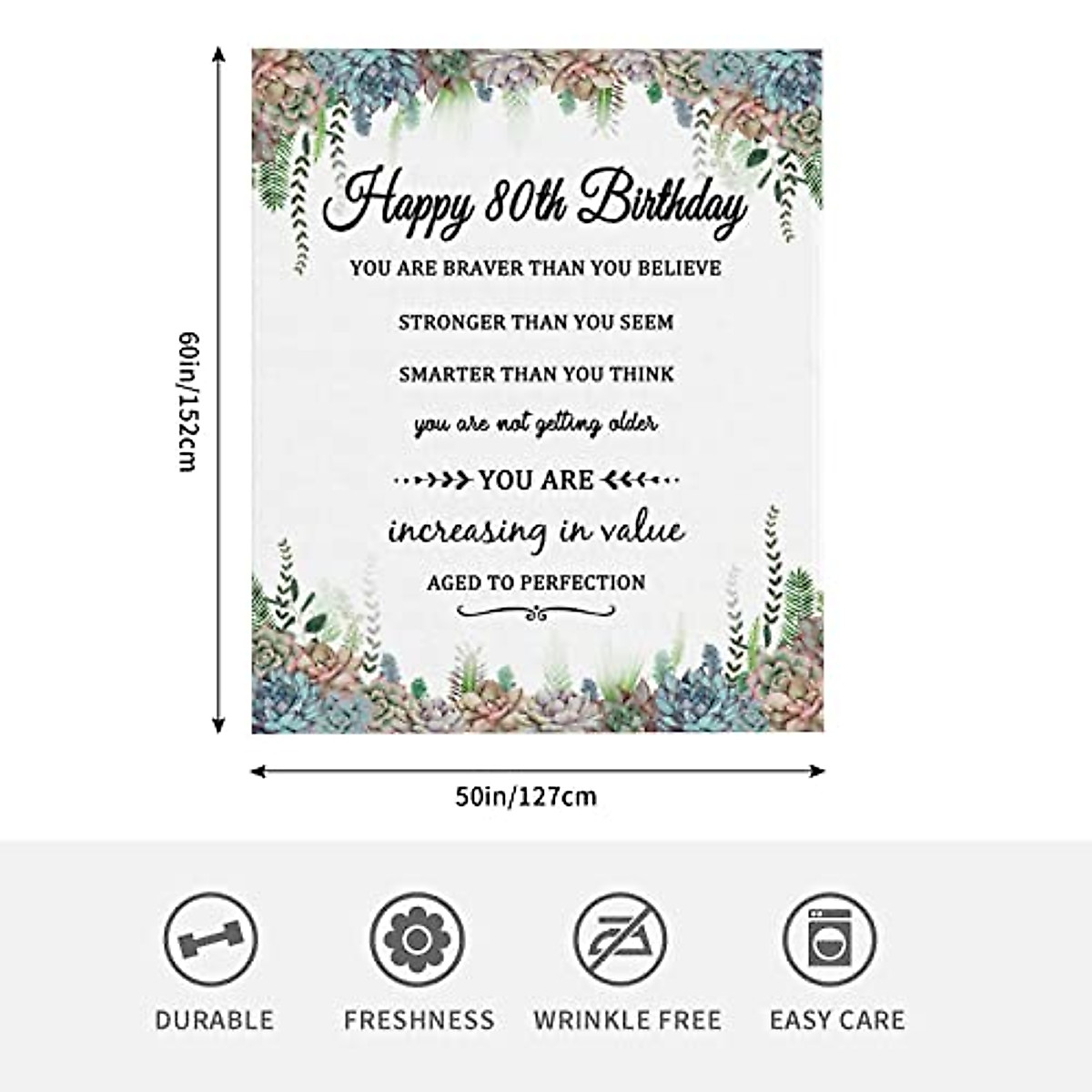 80th Birthday Gifts for Women/Men, Best 80th Birthday Gifts Ideas, Best Birthday Gifts for 80th, 80th Birthday Gifts for Dad/Mom, Happy 80th Birthday Gifts for Parents/Grandparents, Blanket 60X50in