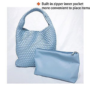 LMKIDS Fashion Hand Woven Bag Shopper Bag Travel Handbags and Purses Women Tote Bag Large Capacity Shoulder Bags (khaki)