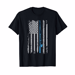 American Flag Fishing Vintage Fisherman T-Shirt