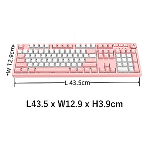 AK515 Wired Mechanical Gaming Keyboard – Brown Switches - PBT Keycaps – Blue-White Matching – White Backlit - Magnetic Suction Panel - Multimedia Keys Roller – for Windows Computer Office Gaming PC