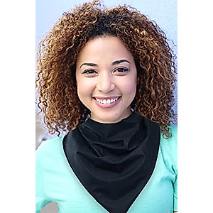 Modaliv Adult Gender Neutral Bandana Bibs & Drool Bibs for Frequent Drooling & Accidental Spills, Adult Bibs with 4-layer Clothes Protectors & Stain Hiding Design, Absorbent Bibs for Adults (Large Black)