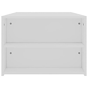 QJBSAVVA Coffee Table White 39.4"x23.6"x16.5" Engineered Wood,Center Table Low Table Folding Table Entrance Table Suitable for Meeting Rooms, Reception Rooms, Offices