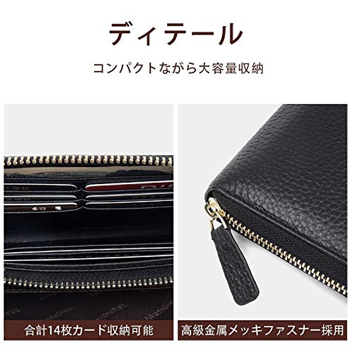 Mandiva Women's Leather Wallet RFID Blocking Zip Closure Travel Purse (Green)