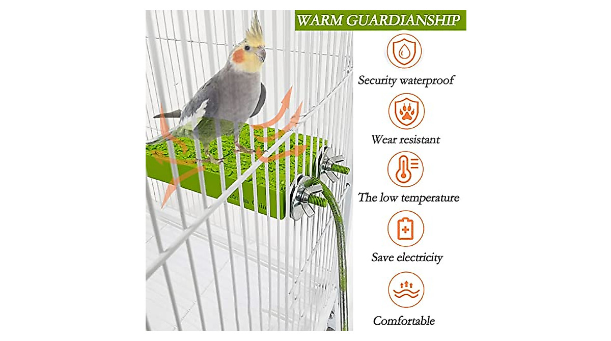 Bird Warmer for Cage Birds - Safe Heated Perch Platform 12V