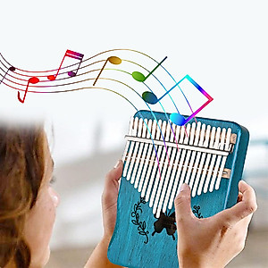 Lemfema Kalimba 21 Keys, Portable Kalimba Thumb Piano, Finger Piano Kalimba 21 Keys, Thumb Piano for Kids and Adults Beginners(Blue)