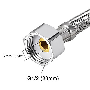 uxcell Faucet Supply Line Connector G1/2 Female x 1/8NPT Male 59 Inch Length 304 Stainless Steel Hose 2Pcs