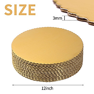 YunKo Cake Boards 12 Inch Round,Gold Cardboard Cake Rounds Cake Base Cake Decorating Supplies For for Dessert Table, 35 Pack