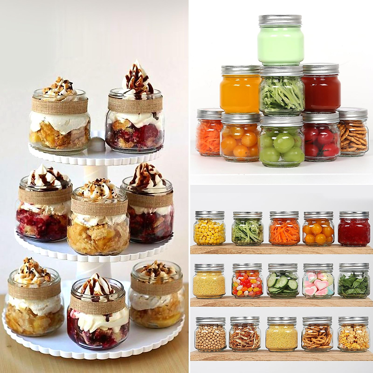 30 Pack Small Mason Jars 8 oz with Lids, Half Pint Canning Jars with 72 Free Labels, Regular Mouth Glass Jars for Canning, Preserving, Candle, DIY & Meal Prep