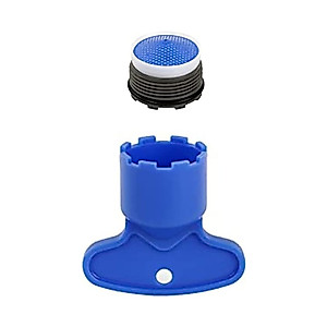 QLXHBOT 10Pcs Faucet Aerator M18.5, Aerator Replacement for Sink Faucet Flow Restrictor, Kitchen Cache Aerators Bathroom Sink Aerator with Key Removal Wrench Tool (18.5 MM)