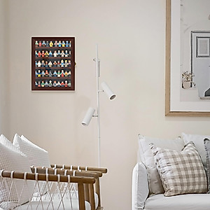 DisplayGifts Minifigures Dimensions Display Case Thimble Wall Mount Cabinet Door Lockable LG-CN30 Mahogany