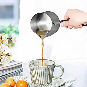 Perezy Steel Butter and Coffee Warmer,Turkish Coffee Pot, Butter Melting Pot and Milk Pot with Spout -(350ML)