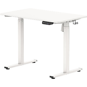 SHW Electric Height Adjustable Desk with Memory Preset, 40 x 24 Inches, White