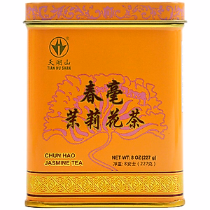 TIAN HU SHAN Premium Jasmine Green Tea Loose Leaf 8 Ounce (227g) Tin