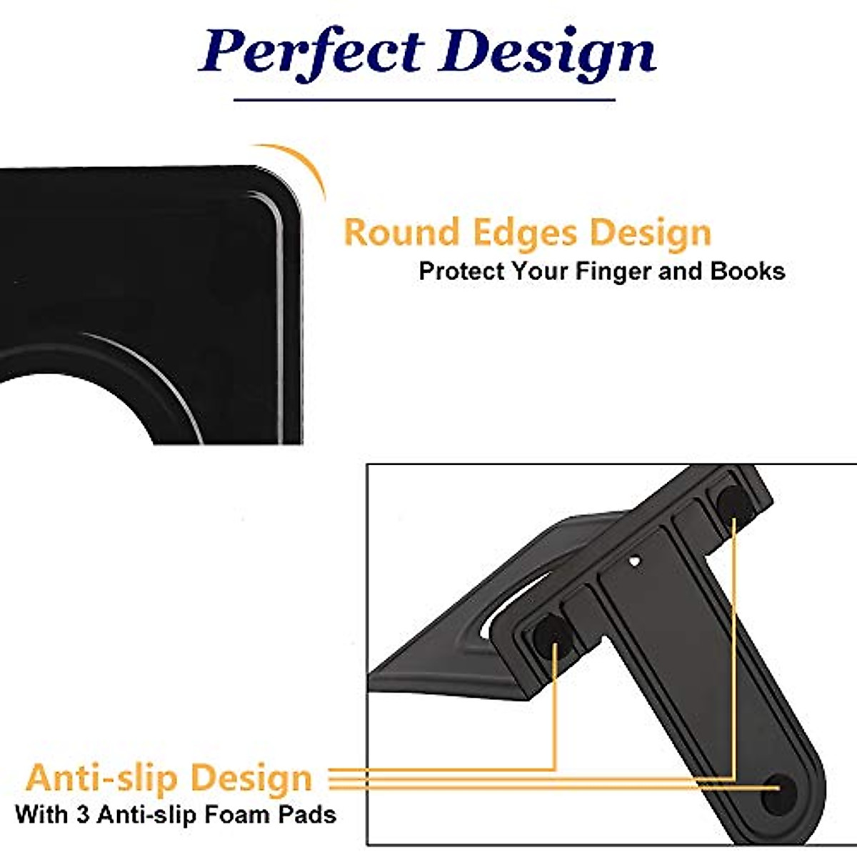 Jekkis 20pcs Bookends Metal Book End 6.6"x 5.7"x 5" Black Heavy Duty Bookends for Shelves Nonskid Bookend Supports Plain Large Bookends, Library Office Home, 10 Pair