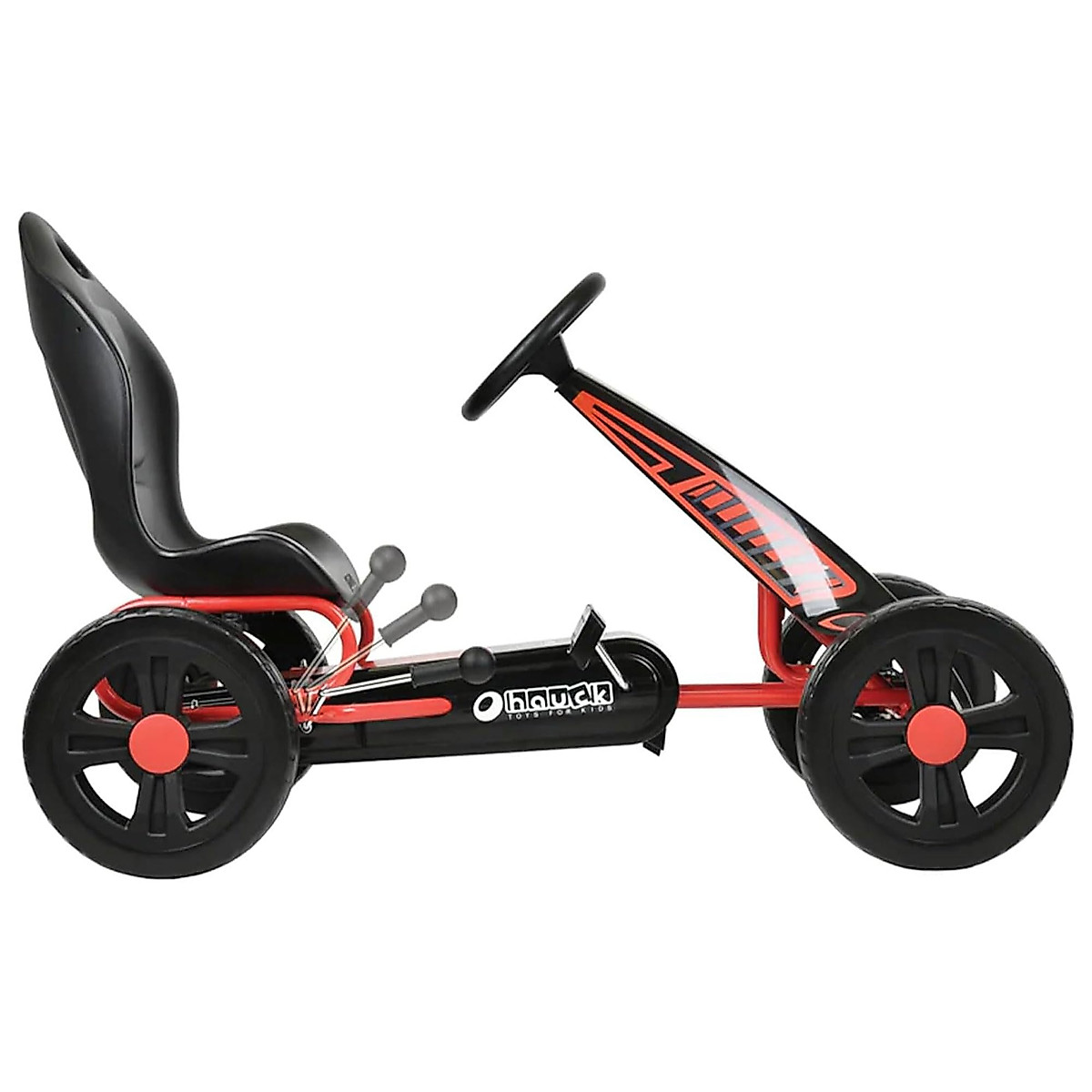 Hauck Hurricane Racing Go Kart w/ Low Profile Rubber Tires & Handbrake for Rear Wheels - Ride On Toy designed for Kids Ages 4-10 years