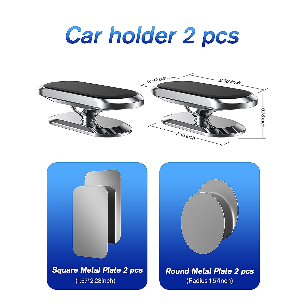 NIYEVN 2 Pack Magnet Phone Holder for Car [ Upgrade N52 Magnet ] Magnetic Phone Holder for Car, [ 360° Rotation ] Universal Dashboard Car Phone Holder Magnetic Fits Samsung & iPhone 16 Pro Max