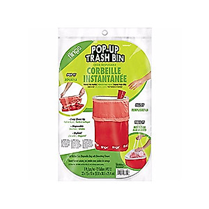 amscan Apple Red Flings Pop-Up Trash Bin, 22 x 15 x 10"/13 gallon