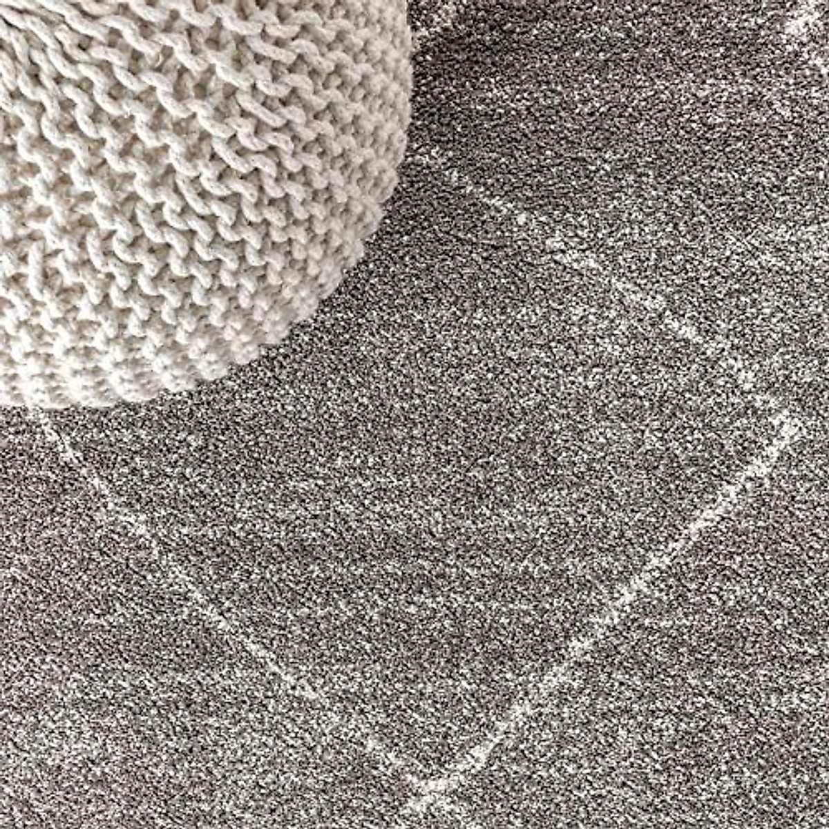 JONATHAN Y MOH203C-8 Zaina Moroccan Beni Souk Indoor Farmhouse Area-Rug Bohemian Minimalistic Geometric Easy-Cleaning Bedroom Kitchen Living Room Non Shedding, 8 X 10, Gray,Cream