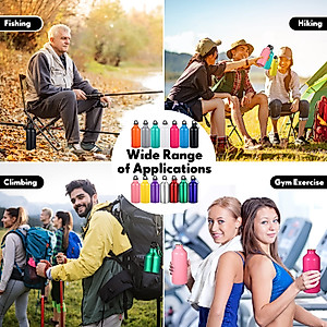 Tanlade 14 Pack Aluminum Water Bottles Bulk 20 oz Lightweight Reusable Blank Water Bottles Gym Sports Bike Leak Proof Bottles with Twist Cap Buckle for Travel Camping Running Cycling Outdoor, 14 Color