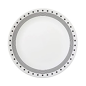 Corelle Livingware City Block 10-1/4" Dinner Plate (Set of 8),Dotted