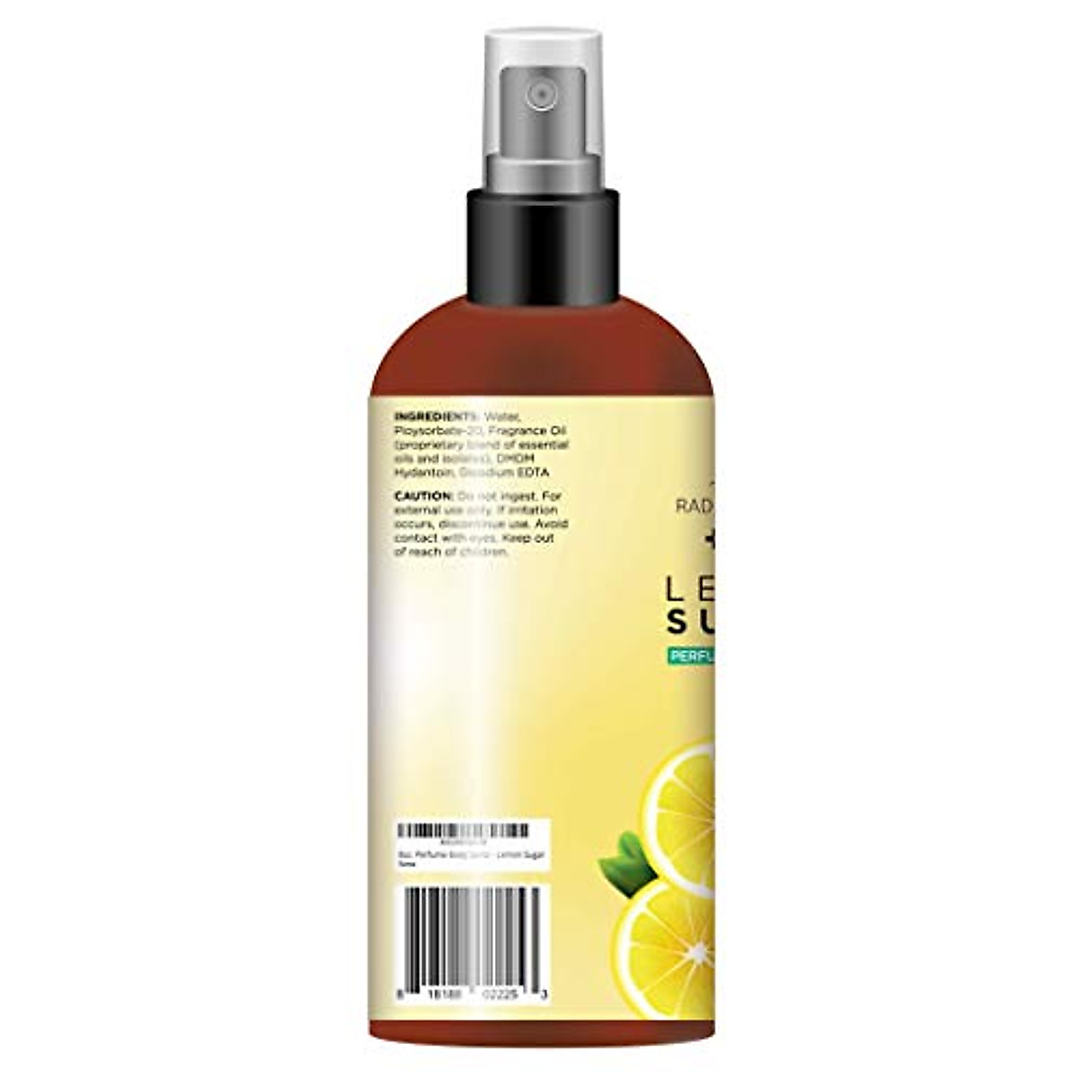 Radha Beauty Perfume Body Spritz, 8 oz. - Essential Oil Blend Fragrance Mist Spray for Face, Body, Rooms, Linens (Lemon Sugar)