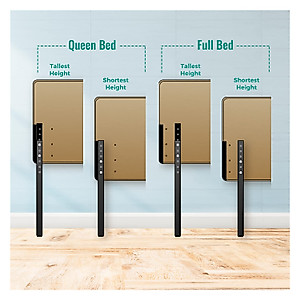 Catalina Queen Headboard Only, Height Adjustable Bed Headboard Queen Size, Nailhead Tufted Headboard Queen Size with 12 Positions, Metal Legs, Wall/Bed Mount, Linen Fabric Headboard Queen, White