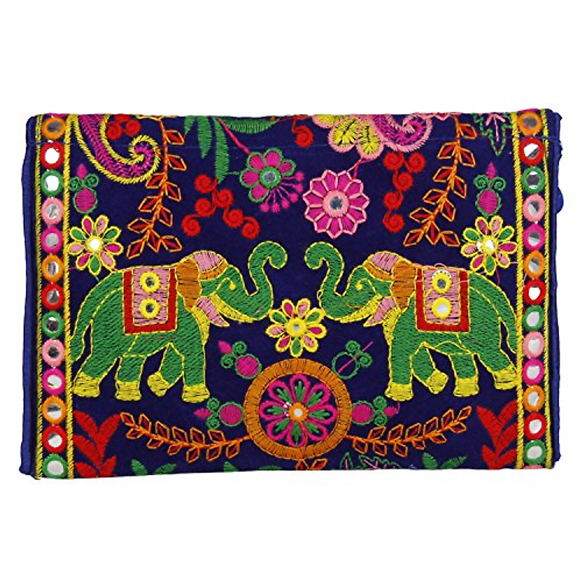 Elephant Sling Bag, Foldover Clutch, Hand Bag, Shoulder Bag & Cross Body Bag for Women & Girls (Blue Color)