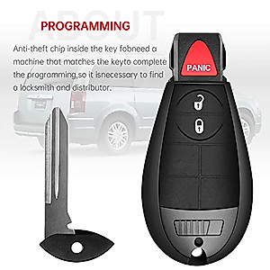 Keyless Entry Remote Control fit for 2008 2009 2010 2011 2012 Dodge Ram Journey Challenger Grand Caravan Jeep Grand Cherokee Commander Chrysler Town and Country (Set of 2)