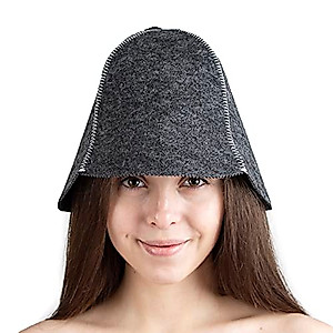 ASKOLD Ukrainian Sauna Hat Gray for Sauna Banya Bath House - Felt Sauna Hat Finnish Ukraine Sauna Hat Russian Banya Hat for Men Sauna Hat for Men
