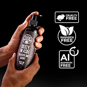 Viking Revolution Men's Body Wash - Majestic Oud Mens Body Wash - Mens Natural Body Wash for Men with Vitamin E and Rosemary Oil - Shower Gel Body Wash Men (12 Fl Oz, Pack of 2)