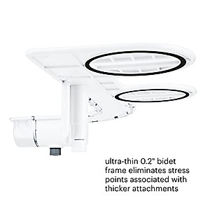 Brondell SS-150W SimpleSpa Thinline Essential Bidet Attachment for Toilet Seats with Adjustable Water Pressure, Side Arm Control, Thin Profile, White (Single Nozzle)