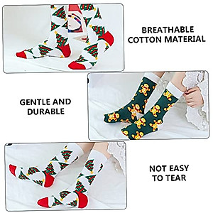 Adorainbow 5 Pairs Cotton Socks Warm Mens Slippers Party Bag Stuffers for Kids Kids Santa Socks Fun Christmas Socks Winter Sleeping Socks Christmas Party Stocking Suffers Sleeping Socks Cane