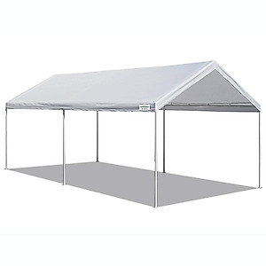 Caravan Canopy Domain 10 x 20 Foot Durable Portable Garage Carport Canopy Car Tent Sidewalls with Dual Zippers & Roll Up Door, Black (Sidewalls Only)