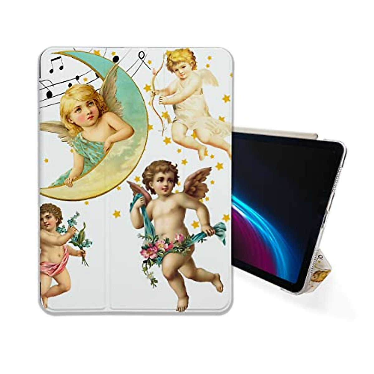Cute Renaissance Angels Cupid case Compatible with iPad Mini Air Pro 7.9 8.3 9.7 10.2 10.9 11 12.9 inch Pattern Cover New 2022 2021 Trifold Stand 3 4 5 6 7 8 9 Generation 591 (8.3 Mini 6)