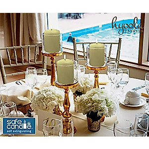 HYOOLA Ivory Pillar Candles 2x3 Inch - 24 Pack Unscented Bulk Pillar Candles - European Made