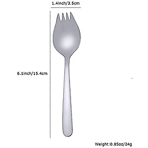 4-pack Sporks Stainless Steel Sporks for Everyday Household Use, 6-Inch/Ice Cream Spoon & Salad Forks, Fruit Appetizer Dessert (rainbow)