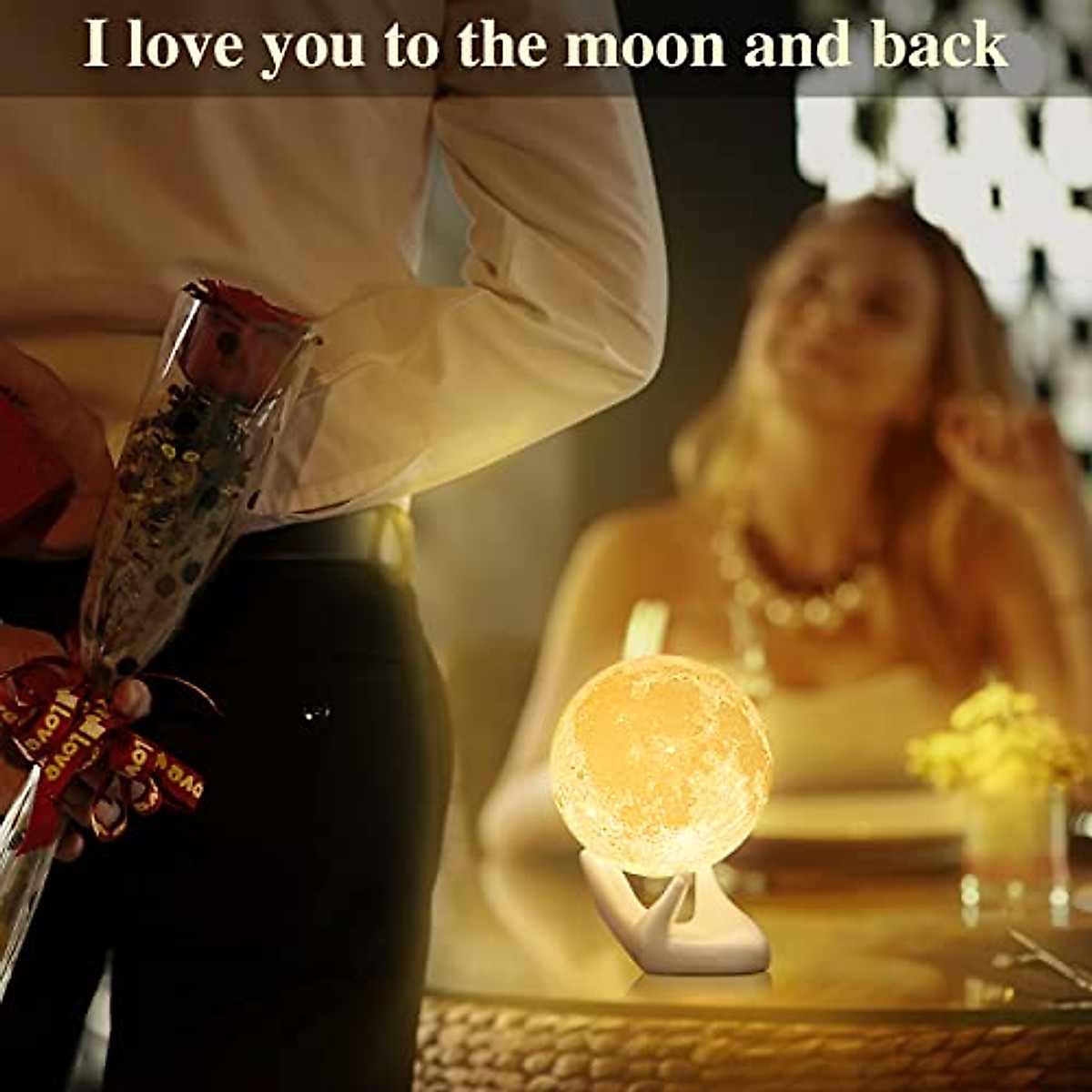 Balkwan Moon Lamp for Kids - 3D Magical Globe Ball for Space Decor - Classical Moon Night Light - Dimmable and Touch Control Design,Birthday Gifts for Women,Kids,Child and Baby Home Decor