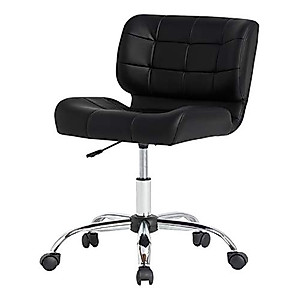 Calico Designs Modern Black Crest Armless Office Chair Swivel Task Chair Desk Chair Computer Chair, Black,