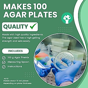 Malt Extract Agar (MEA) Premix (100 Grams) | MEA Premix Makes 100 Agar Plates | Agar Premix for Mushroom Mycelium | Make Agar Petri Dishes for Mycology