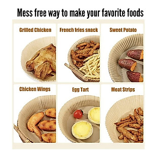 AIR FRYER LINERS 100Pcs - EASY CLEAN, NON-STICK AIR FRYER LINER- OIL PROOF, WATER PROOF AIR FRYER PAPER LINERS