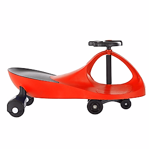 Wiggle Car Ride On Toy – No Batteries, Gears or Pedals – Twist, Swivel, Go – Outdoor Ride Ons for Kids 3 Years and Up by Lil’ Rider, Red and Black.