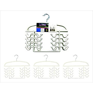 DR. ORGANIZER Closet Hangers for Tanks Tops, Bras, and Cami Tops, USA Patented (8263) White Plastic, 3 Piece