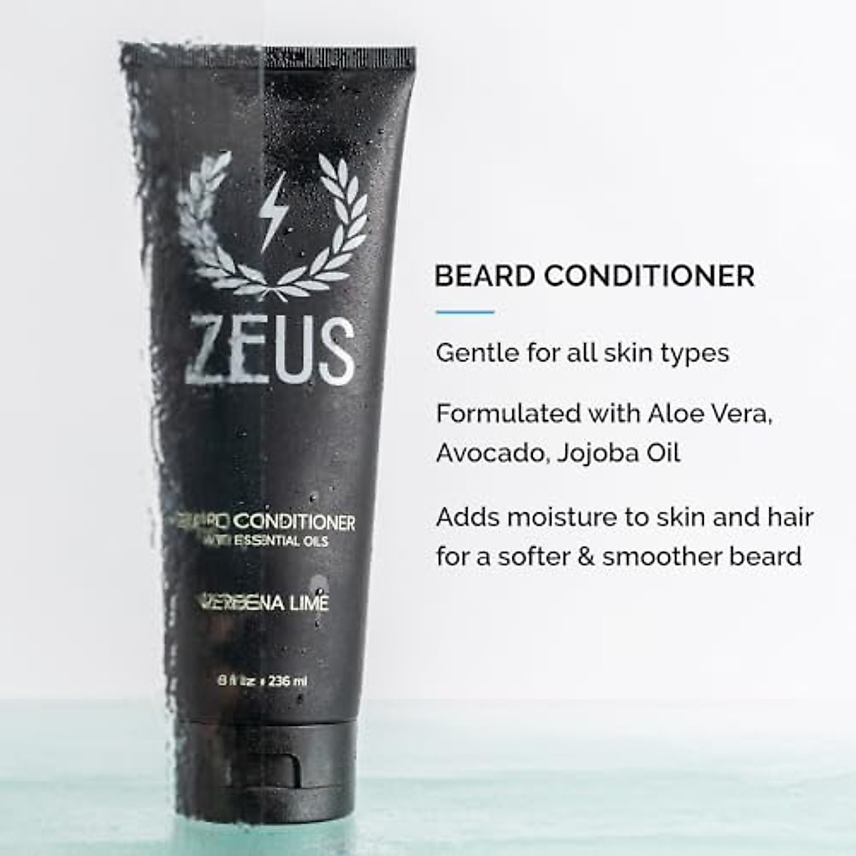 ZEUS Beard Starter Kit for Thick Beards, Natural Beard Shampoo, Beard Conditioner & Premium Refined Beard Oil (Made in USA) Vanilla Rum