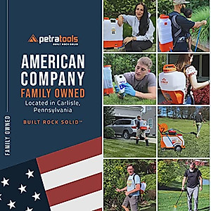 PetraTools 3-Gallon Battery Powered Backpack Sprayer – Extended Spray Time Long-Life Battery - New HD Wand Included, Wide Mouth Lid, Comes with Multiple Nozzles & Battery Included, 65+ PSI - HD3000