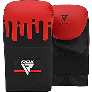 RDX Bag Gloves for Heavy Punching Training, Maya Hide Leather Punch Mitts for Boxing, Muay Thai, Sparring, Kickboxing, Martial Arts, MMA, Ideal for Thai pad, Focus Pads, Double End Speed Ball Workout
