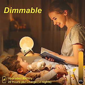 Moon Lamp for Adults 3D Magical Globe Ball for Space Decor - Classical Moon Night Light - Dimmable and Touch Control Design,Birthday Father's Day Gifts for Women,Kids,Child and Baby Home Decor