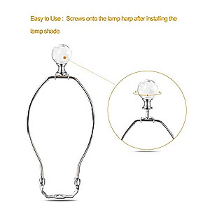 【2 Pack】PEESIN Lamp Finials, 1/4-27 Inch Threaded Base Glass Ball Lamp Finials Decorative, Finials for Lamps with Chrome Base, Lamp Shade Finials Decorative for Table or Floor Lamps