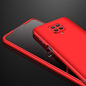 COTDINFORCA Compatible with Redmi Note 9 Pro Case Ultra-Thin Shockproof Case Hard Tough Case Anti-Drop Full Body Protective Cover Case for Xiaomi Redmi Note 9 Pro/Note 9S. 3 in 1- Red